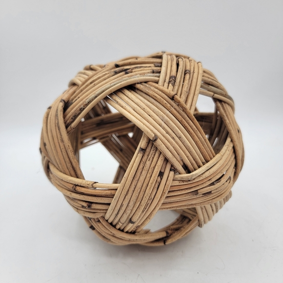 Vintage | Accents | Rattan Takraw Ball Woven Bamboo Wicker Ball Rustic ...